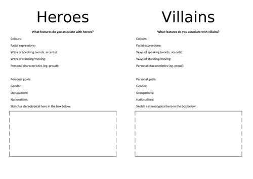 Heroes and Villains - initial ideas comparison by gregornewton ...