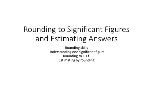 Rounding recap, understand one significant figure, round to one sig ...