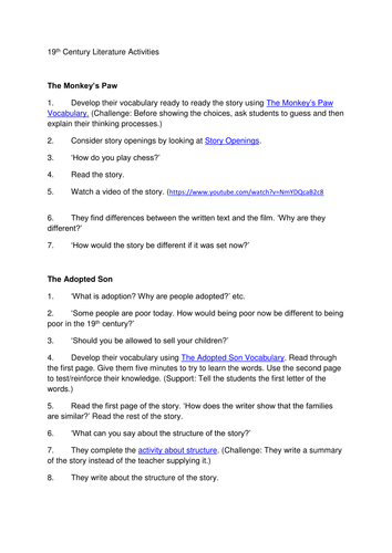 19th Century Literature Preparing for GCSE Exam | Teaching Resources