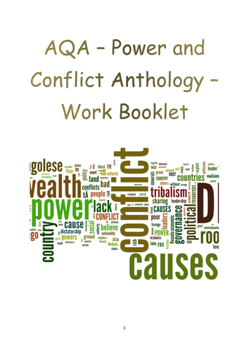 'Power and Conflict' AQA Anthology - Complete Work Booklet | Teaching ...