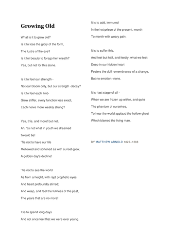 Growing Old Together Poems