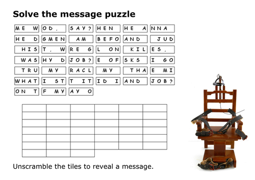 Solve the message puzzle from The Green Mile | Teaching Resources