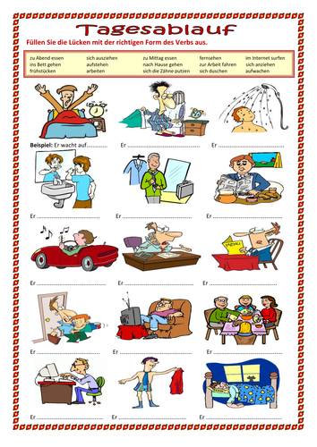 Preschool German resources: daily routine