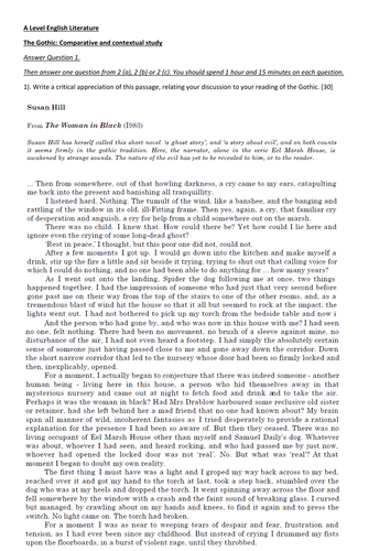 Unseen Gothic extract and comparisons between texts. | Teaching Resources