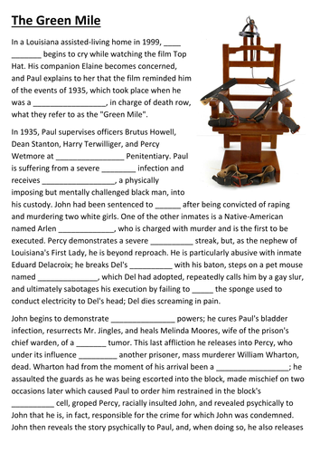 The Green Mile cloze activity | Teaching Resources