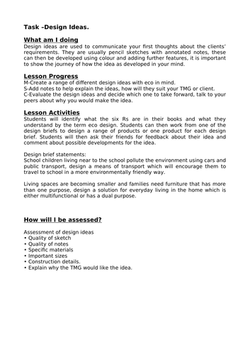Task -Design ideas | Teaching Resources