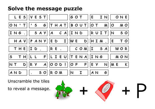 Solve the message puzzle from Forrest Gump | Teaching Resources