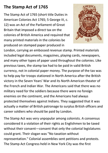 Stamp Act Definition Section Two The Birth Of A Democratic Nation