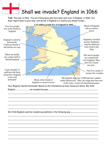 England in 1066 shall we invade? | Teaching Resources
