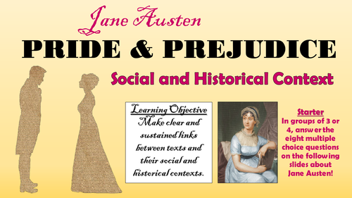 Pride and Prejudice - Social and Historical Context! | Teaching Resources