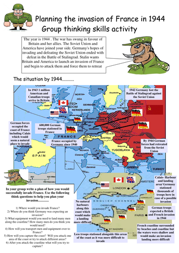 The D Day landings Group planning activity | Teaching Resources