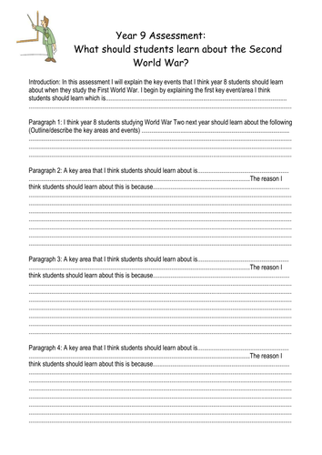 Year 9 Assessment Causes of World War Two | Teaching Resources Year 9 Assessment Causes of World War Two | Teaching Resources