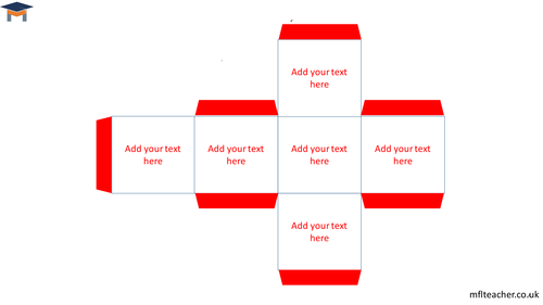 Dice template to edit and cut out | Teaching Resources