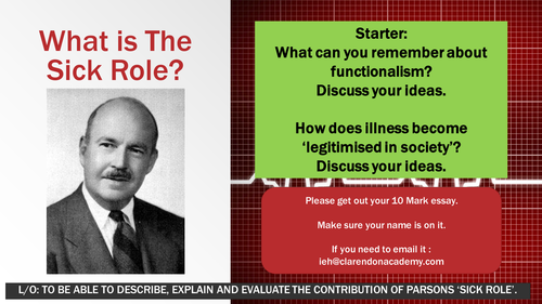 The Sick Role - Health Sociology | Teaching Resources The Sick Role - Health Sociology | Teaching Resources