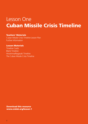 Cuban Missile Crisis timeline | Teaching Resources
