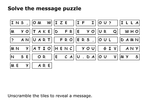 Solve the message puzzle from Blackbeard | Teaching Resources