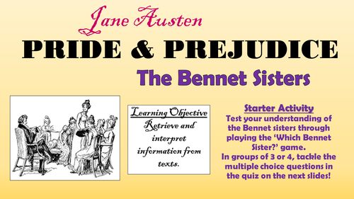 Pride and Prejudice - The Bennet Sisters! | Teaching Resources