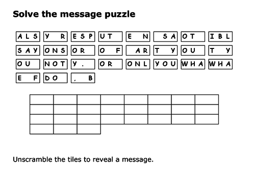 Solve the message puzzle from Martin Luther | Teaching Resources