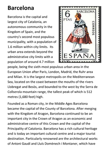 Barcelona Handout | Teaching Resources