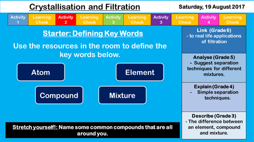 Filtration and Crystallisation - NEW AQA GCSE | Teaching Resources