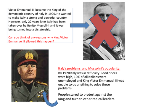 Lesson 8 -Rise of the Dictators - How Mussolini became dictator of ...