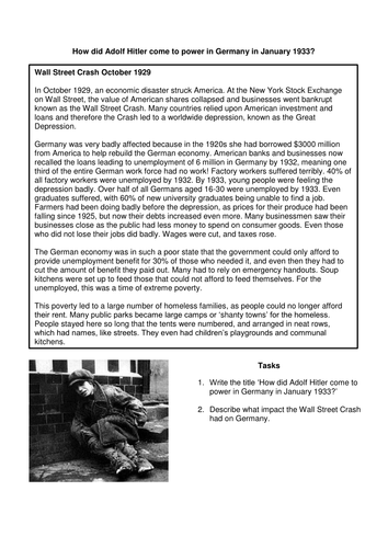 Lesson 13 - Rise of the Dictators - Rise of the Nazis | Teaching Resources