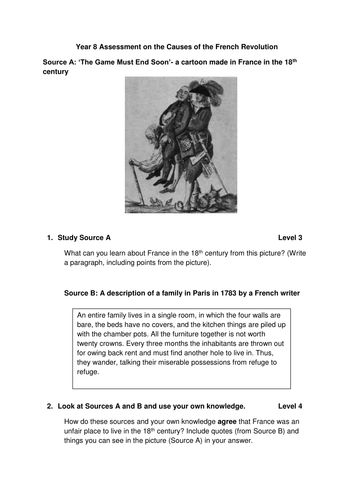 Lesson 6 - French Revolution and Napoleon - Assessment | Teaching Resources