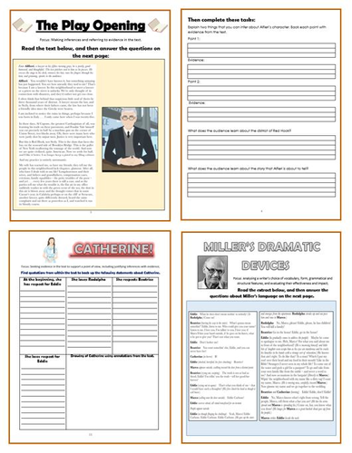 A View from the Bridge Comprehension Activities Booklet! | Teaching ...