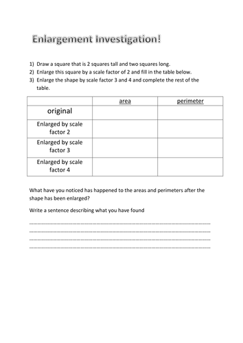 Enlargement investigation | Teaching Resources