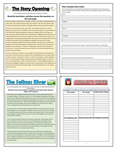 Of Mice and Men Comprehension Activity Booklet! | Teaching Resources