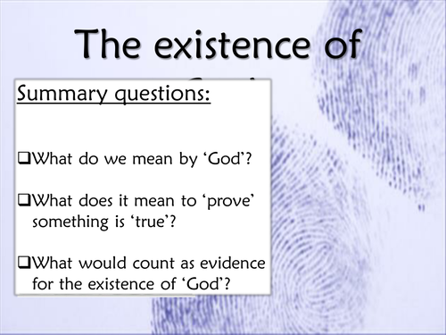 The Existence of God | Teaching Resources
