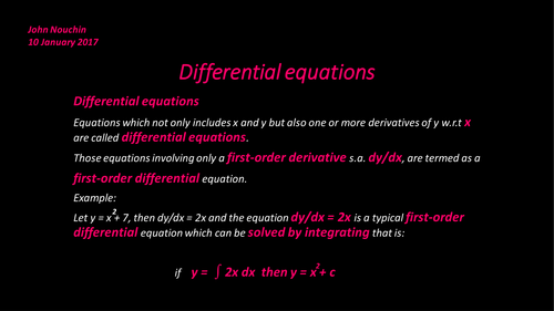 Differential equations | Teaching Resources