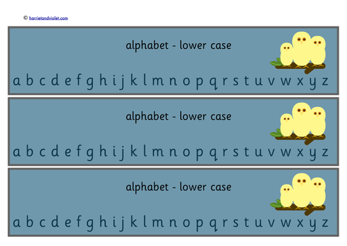 Owl babies lower case alphabet chart | Teaching Resources