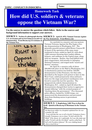 How did U.S. soldiers and veterans oppose the Vietnam War? | Teaching ...