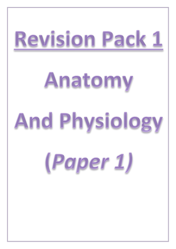 Aqa Gcse Pe 2016 Spec Revision Pack 1 Anat And Phys Teaching Resources