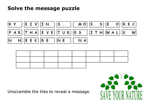 Solve the message puzzle from John Muir | Teaching Resources