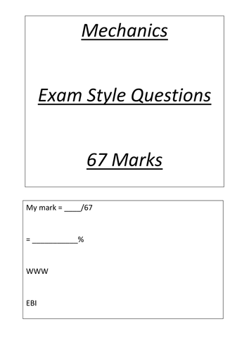 A LEVEL PHYSICS - MECHANICS TOPIC - EXAM STYLE QUESTIONS | Teaching ...