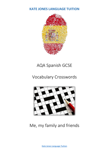 AQA Spanish GCSE - Me, my family and friends crosswords (2018 ...
