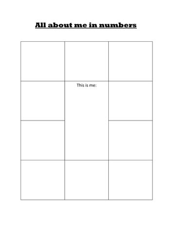 All About Me In Numbers | Teaching Resources