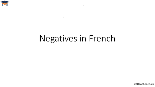 French - Negatives | Teaching Resources