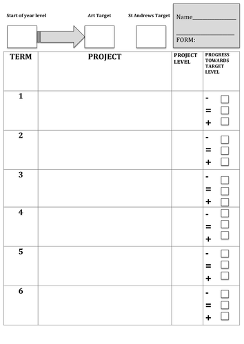 Sketchbook front target sheet | Teaching Resources Sketchbook front target sheet | Teaching Resources