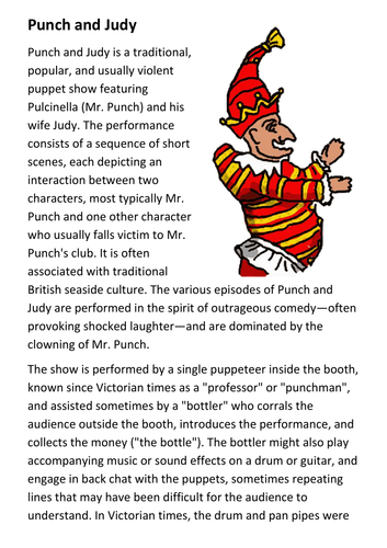 Punch and Judy Handout | Teaching Resources