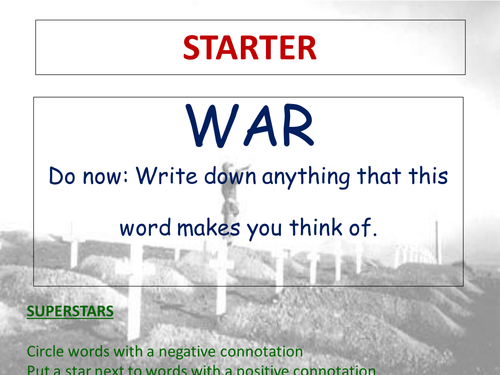 War Literature full SOW | Teaching Resources War Literature full SOW | Teaching Resources