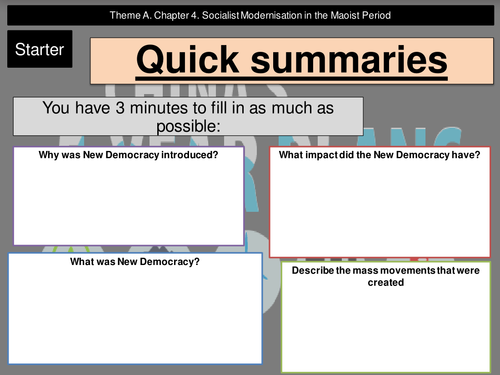 Mao's Five Year plans | Teaching Resources