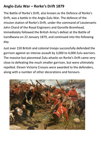 The Battle of Rorke's Drift Handout | Teaching Resources