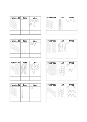 Place Value Hundreds, Tens, ones Dienes Base Ten | Teaching Resources