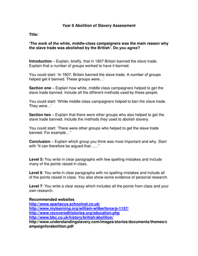 Abolition of Slavery in Britain Assessment -Black Peoples of America ...