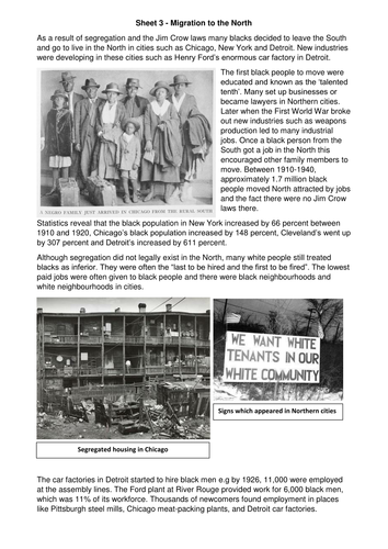 African American Migration to the North -Black Peoples of America ...