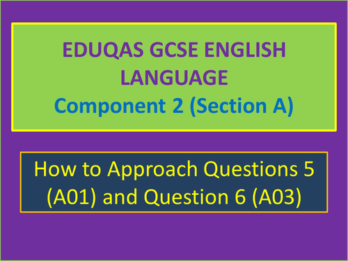 Eduqas GCSE English Language (Component 2, Section A) How to structure ...