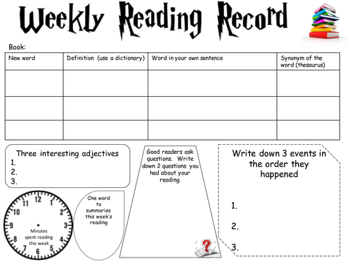 Weekly Reading Record | Teaching Resources